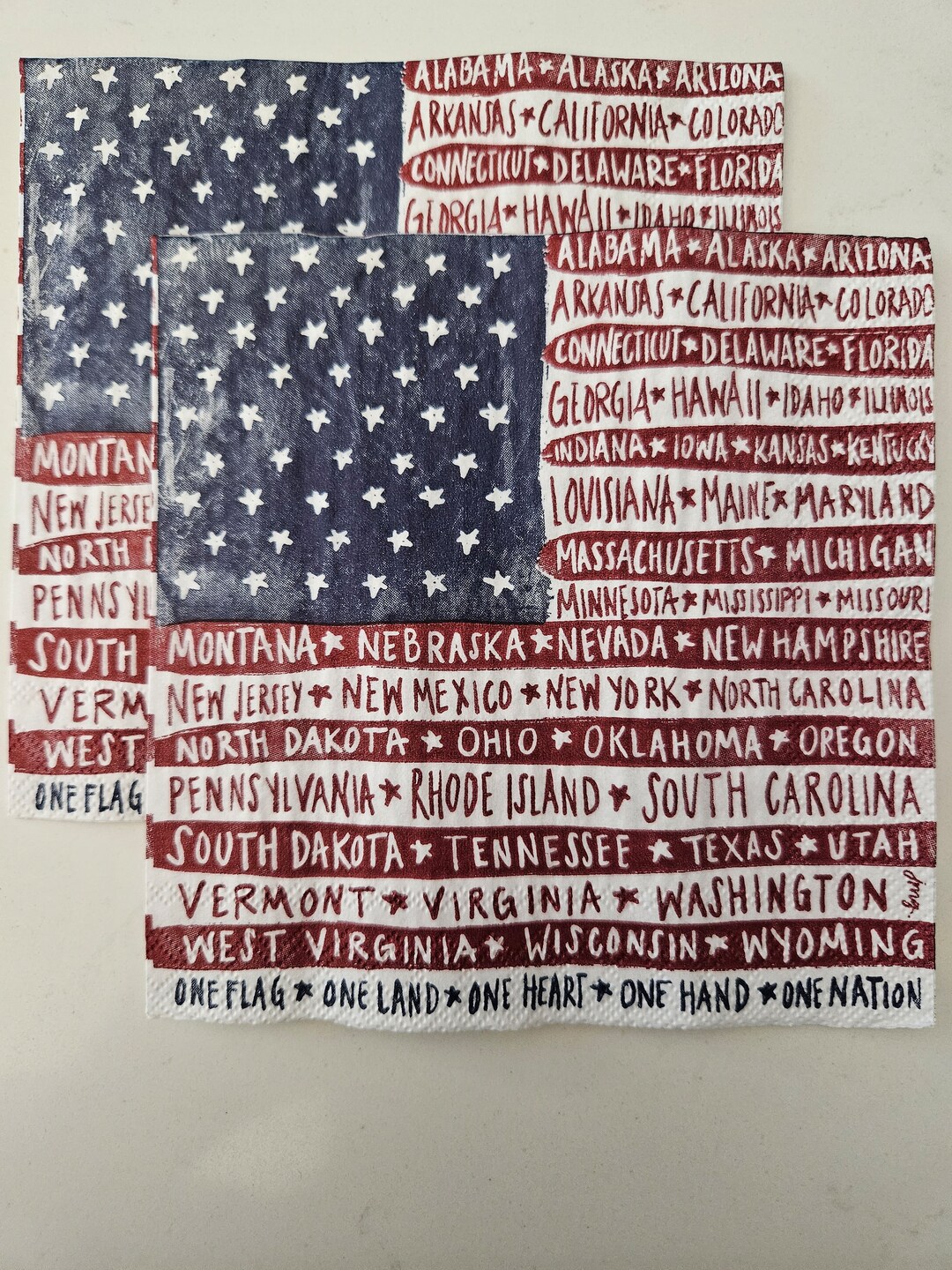 One Flag One Nation DECOUPAGE Napkin - Set of 2 Individual Napkins ...