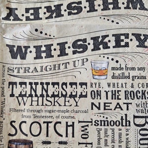 Whiskey DECOUPAGE Napkin - Set of 2 Individual Napkins - COCKTAIL SIZE ...