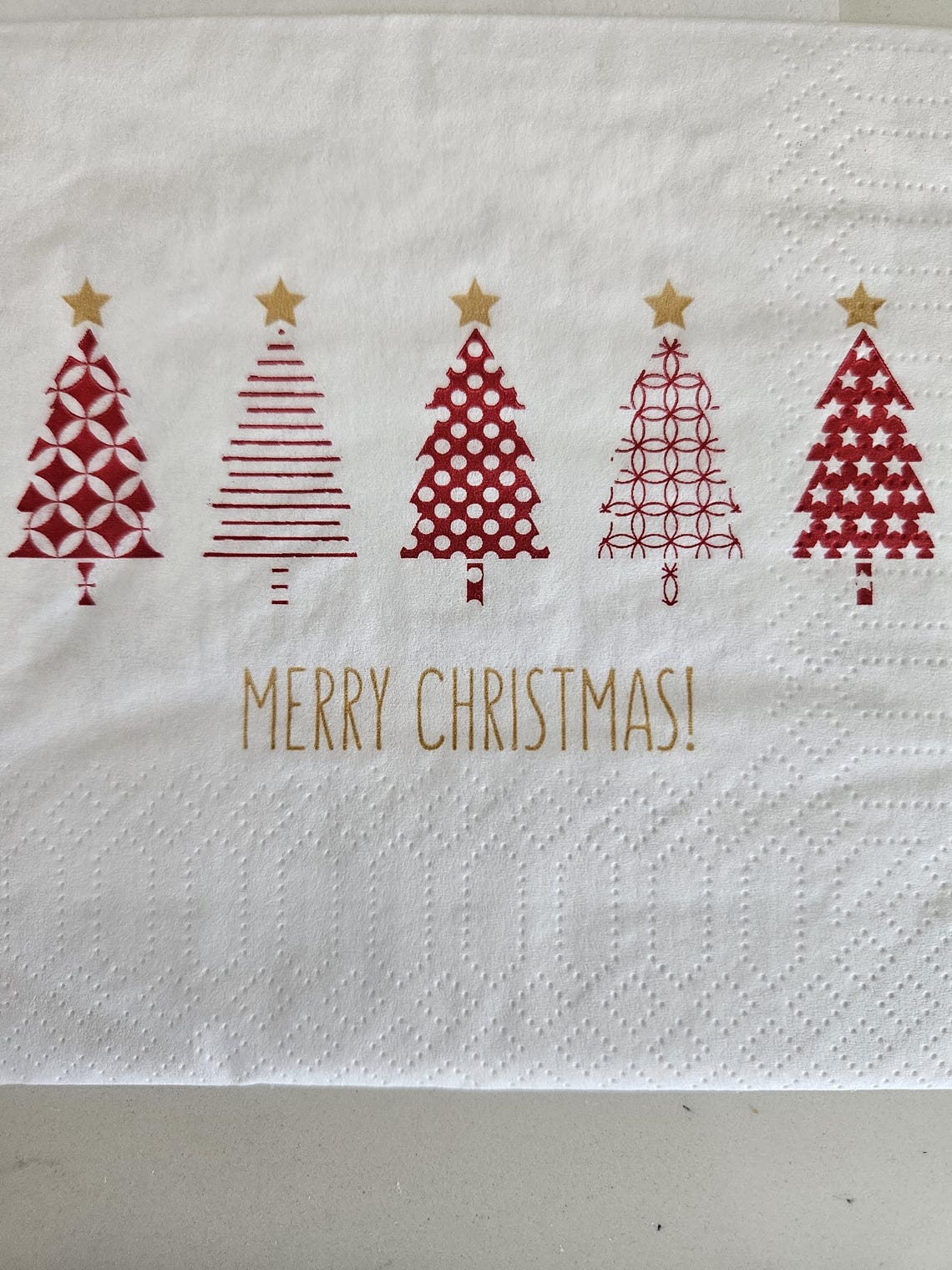 Red Christmas Tree Parade COCKTAIL SIZE Napkin for DECOUPAGE - Set of ...