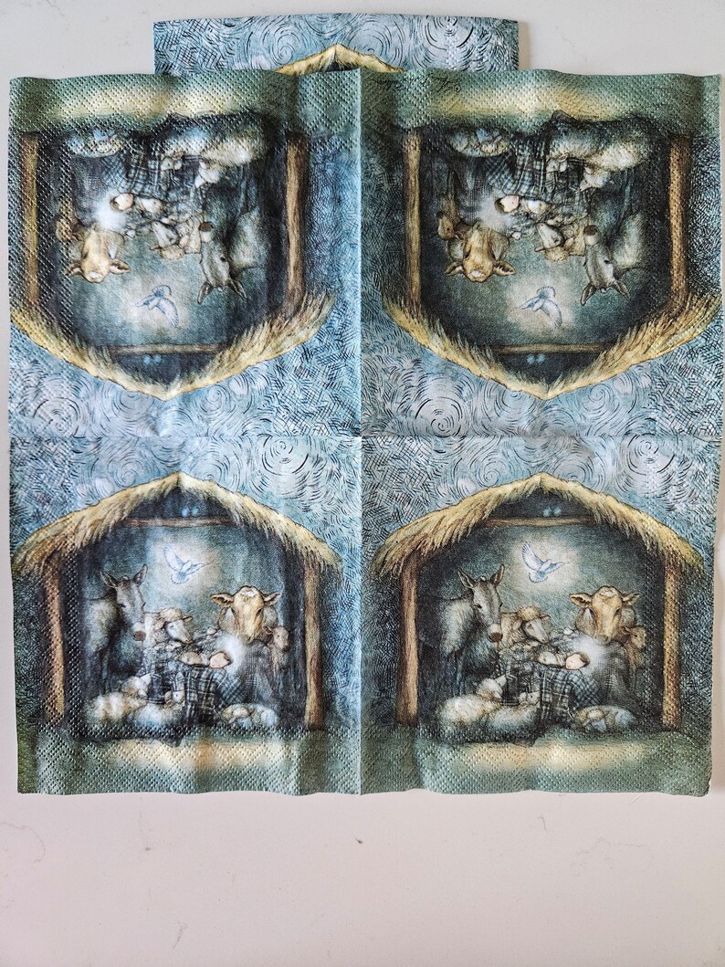 Peace Nativity COCKTAIL SIZE Napkin for DECOUPAGE - Set of (2 ...