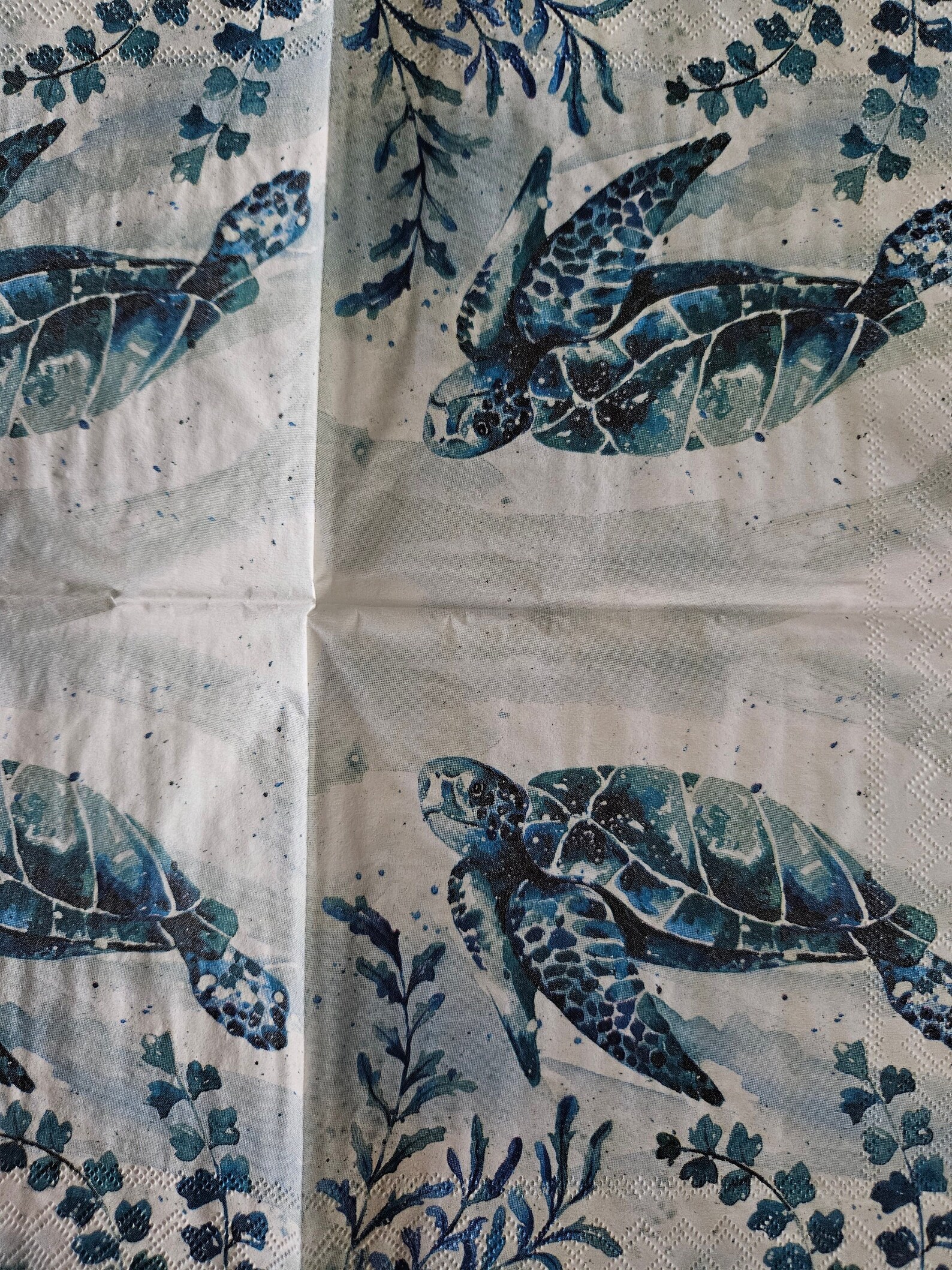 Water Turtle DECOUPAGE Napkin - Set of 2 Individual Napkins - COCKTAIL ...