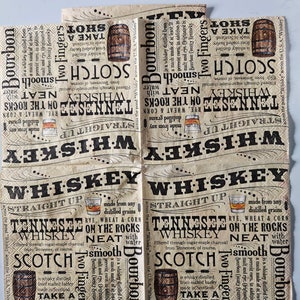 Whiskey DECOUPAGE Napkin - Set of 2 Individual Napkins - COCKTAIL SIZE ...