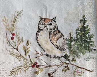 Happy Little Birds COCKTAIL or GUEST TOWEL Size Paper Napkin Set of 2 ...