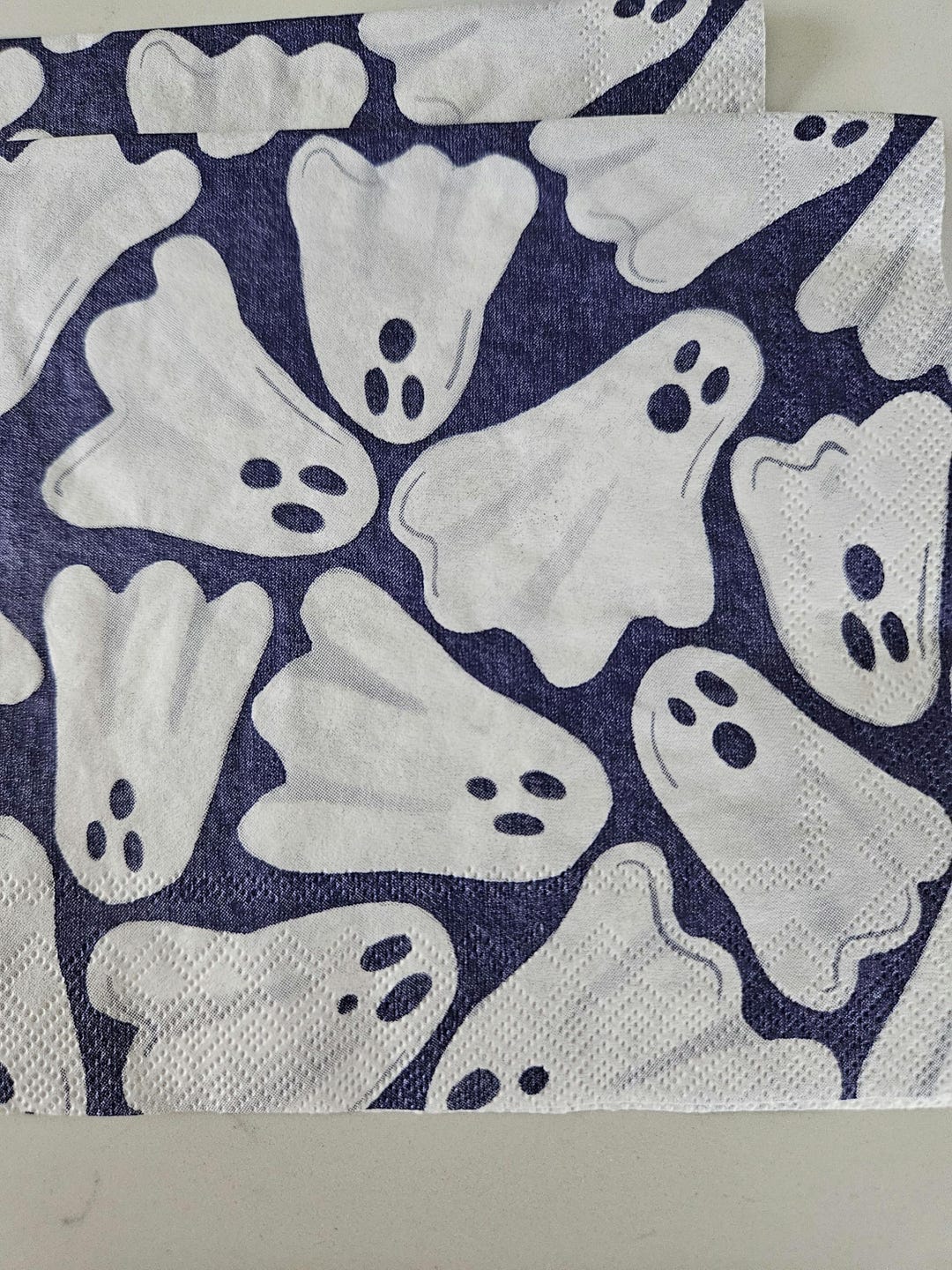 Ghosts on Blue DECOUPAGE COCKTAIL Size Napkin - Set of 2 INDIVIDUAL ...