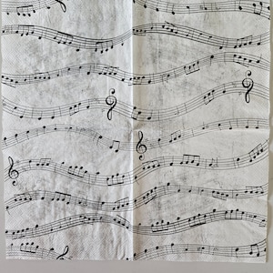 Music Notes COCKTAIL SIZE Paper Napkin for DECOUPAGE - Set of (2 ...