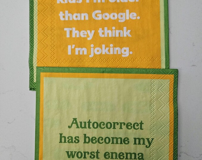 Autocorrect/google Humorous COCKTAIL SIZE Paper Napkin for DECOUPAGE ...