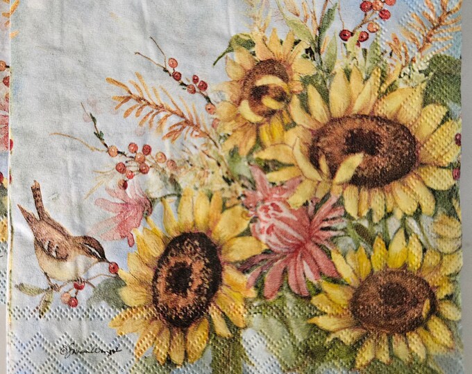 Autumn Collage DECOUPAGE COCKTAIL SIZE Napkin - Set of 2 Individual ...