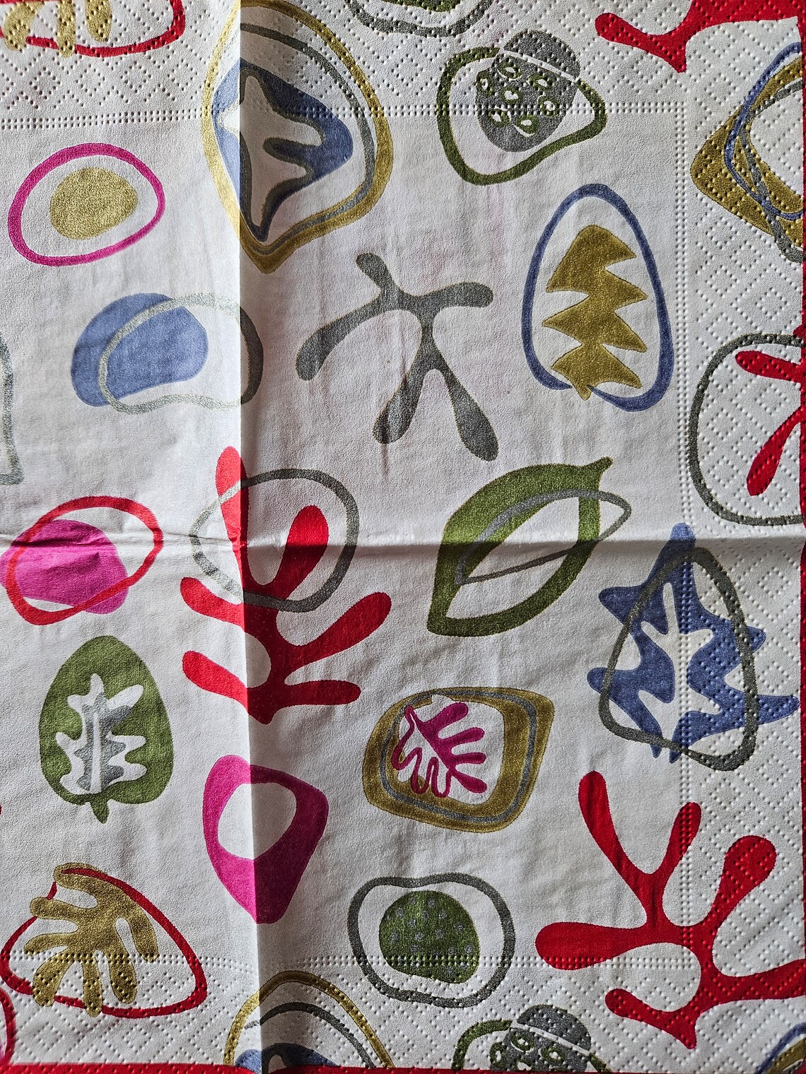 Kinetic Pattern on Ivory COCKTAIL SIZE Paper Napkin for DECOUPAGE - Set ...