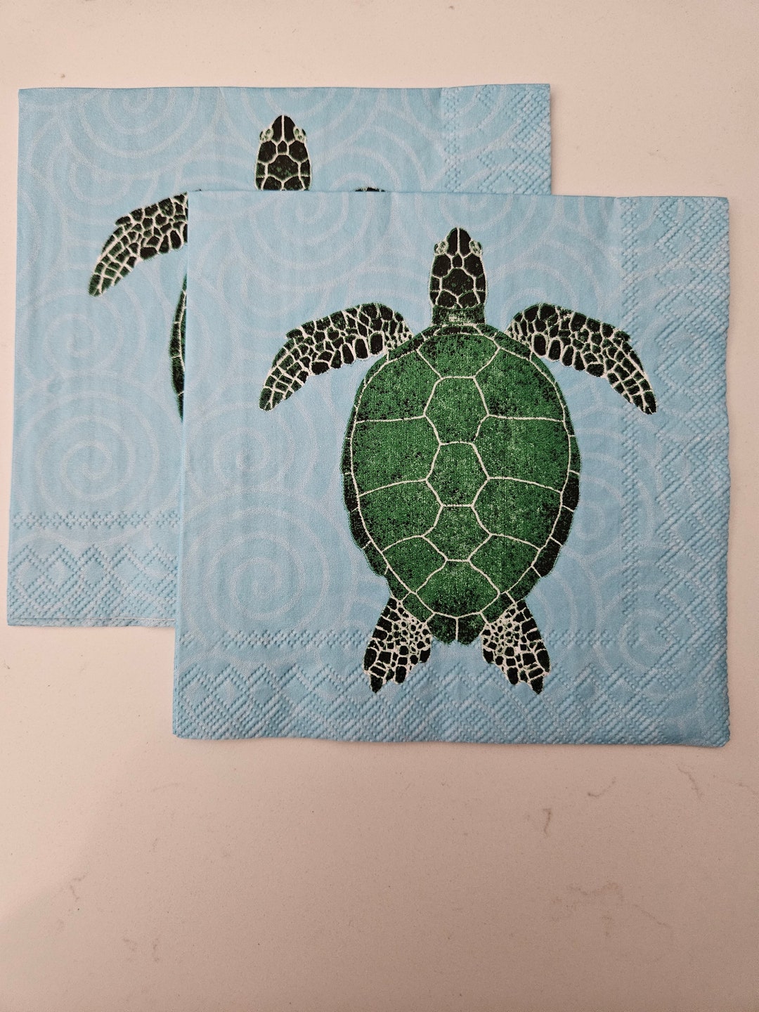Sea Turtle DECOUPAGE Napkin - Set of 2 Individual Napkins - COCKTAIL ...