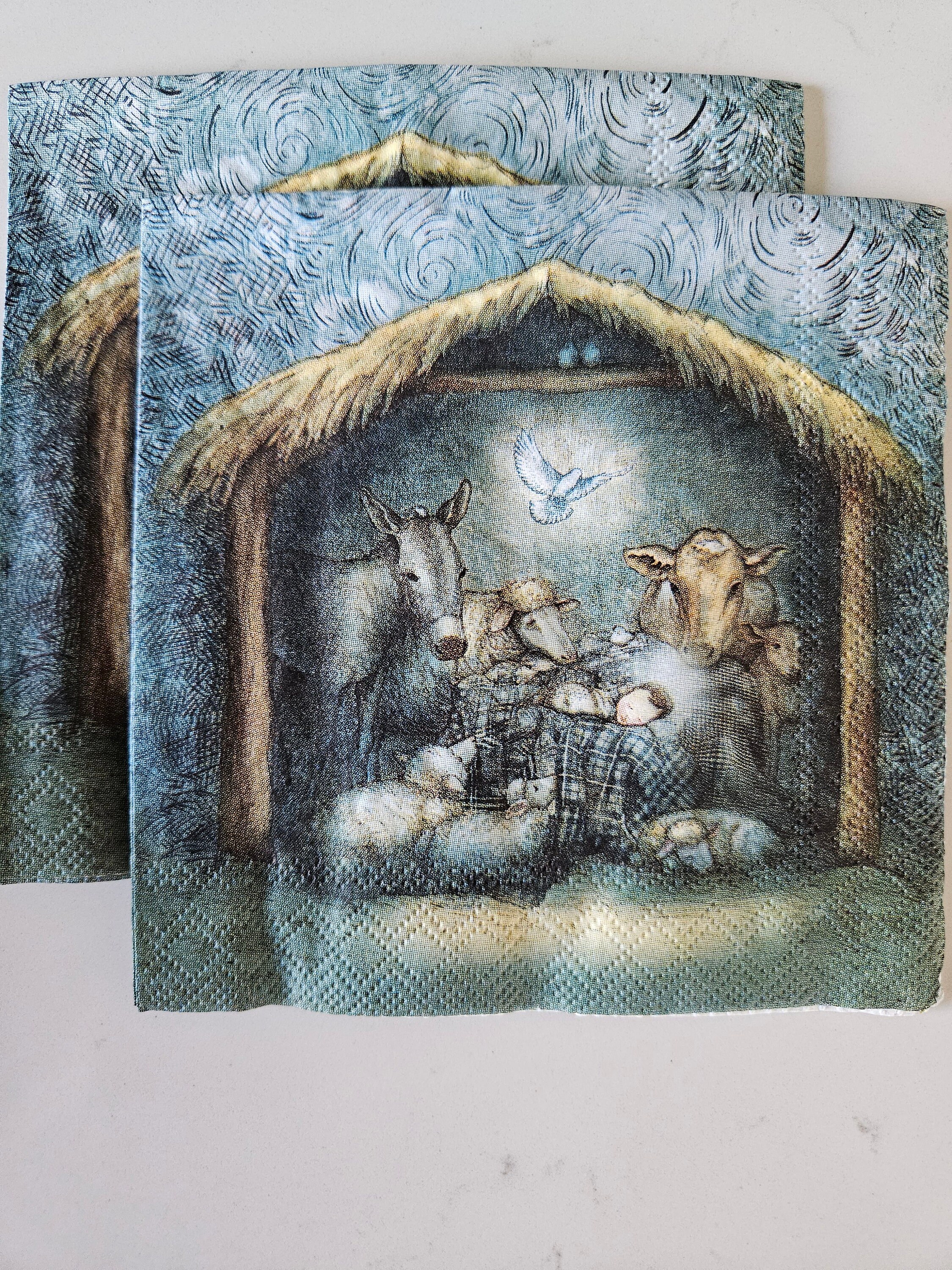 Peace Nativity COCKTAIL SIZE Napkin for DECOUPAGE - Set of (2 ...