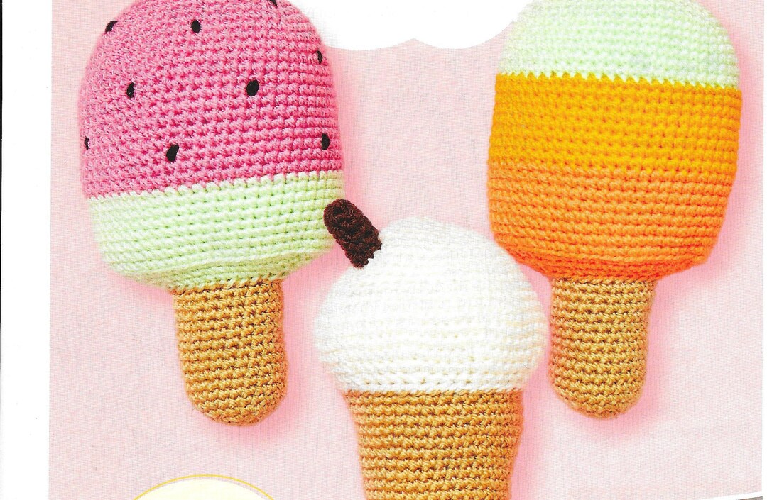 Crochet Pattern Ice Cream and Ice Lollies Pdf - Etsy