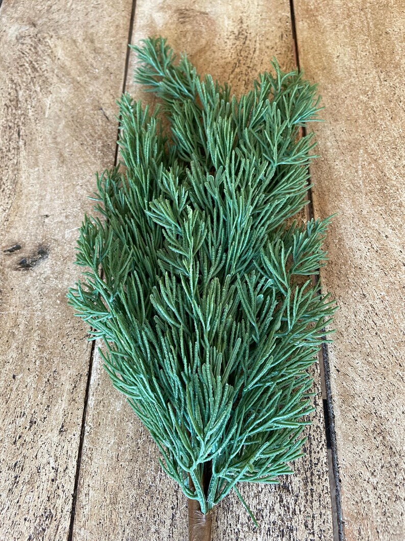 Sets of 21" Real Touch Christmas Cedar Cypress Pine Stems Branch Picks ...