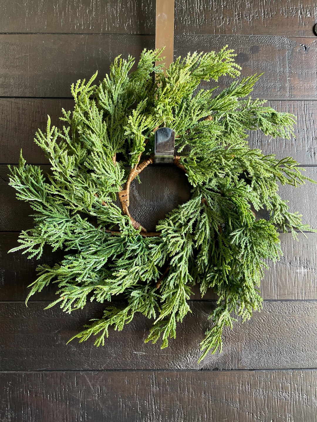 13-inch-wide Realistic Juniper Pine Mini Candle Cabinet Wreath Cabinets ...