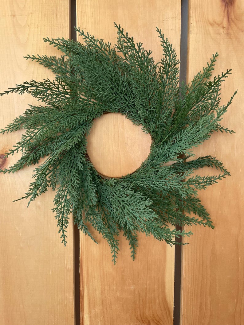 Real Touch 12" Cedar Mini Candle Wreath Winter Holiday Table Decor ...