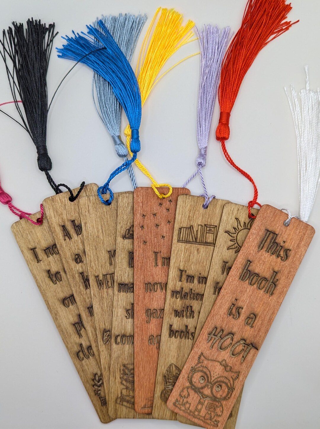 Punny Wooden Bookmark: Laser Engraved Literary Gift - Etsy