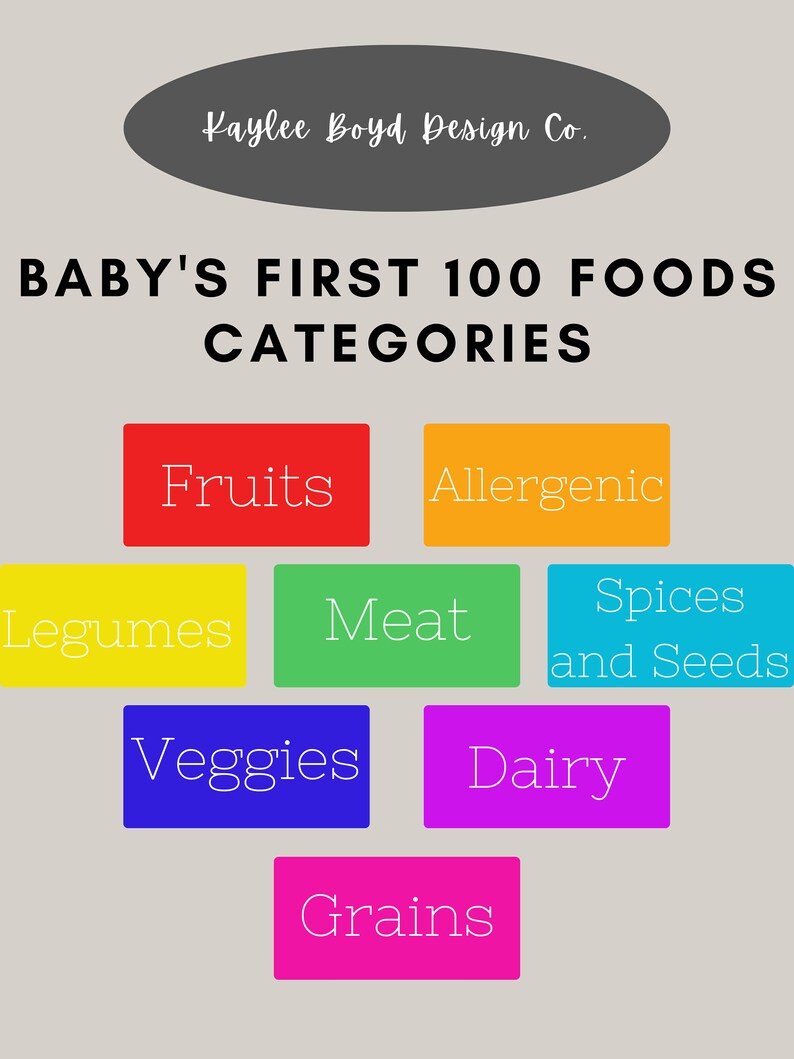 Baby's First 100 Foods: Digital Download Template PINK, BLW First Foods ...