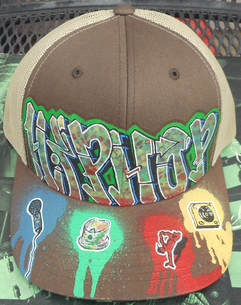 Custom Graffiti Hat Snapback Cap Trucker Style Spray Paint Artwork - Etsy