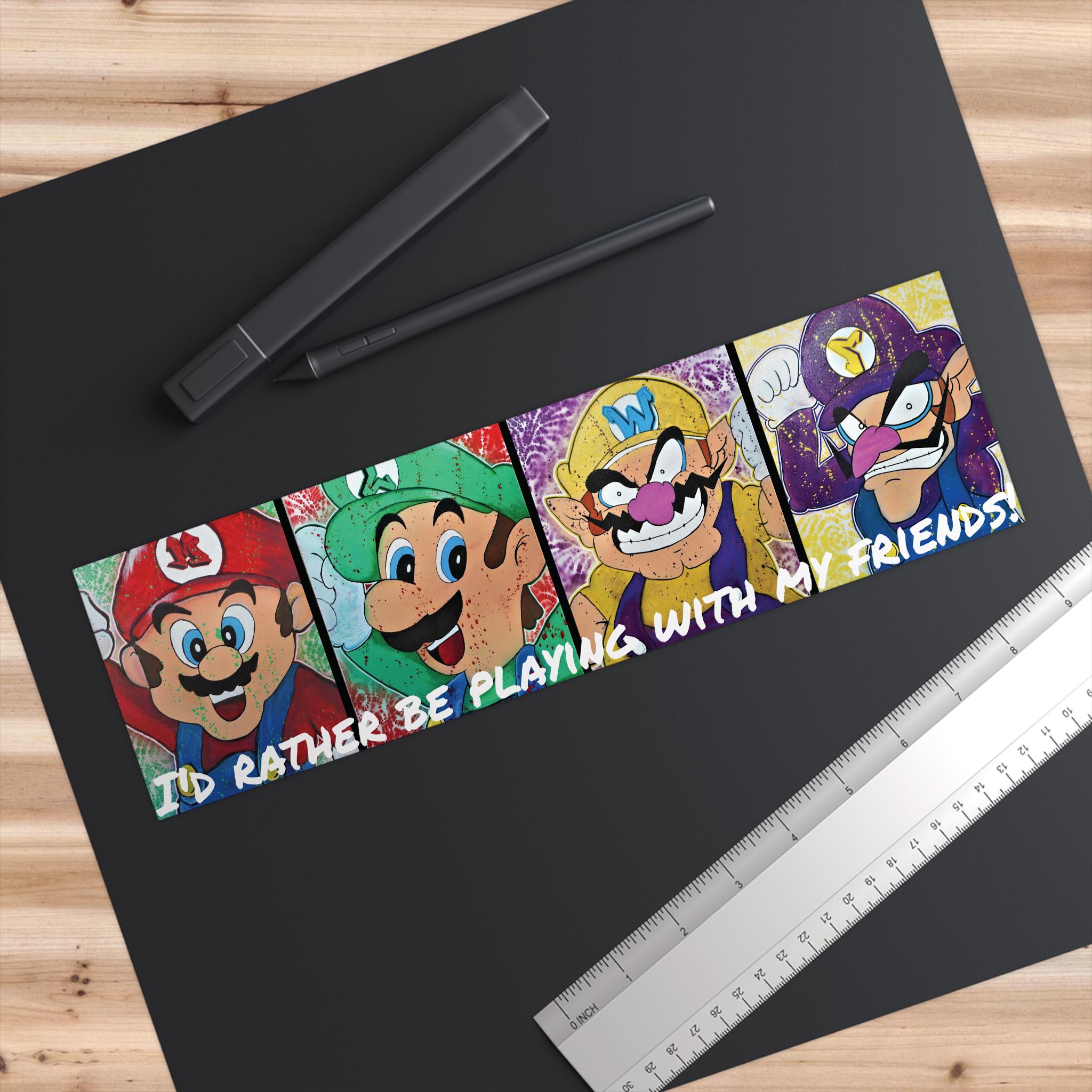 Mario Luigi Wario Waluigi I'd Rather Be Playing With My Friends Bumper ...