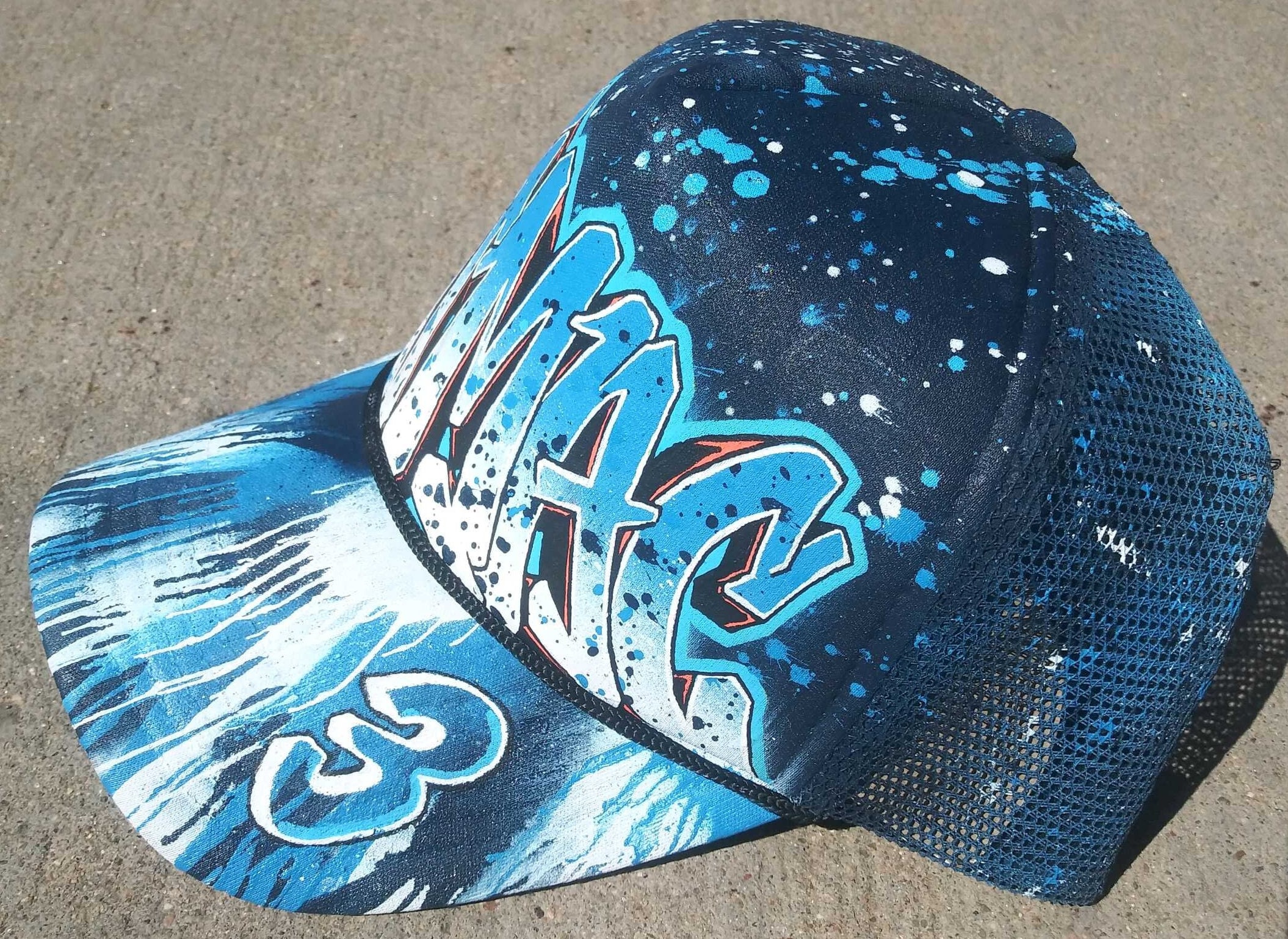 Eli Tomac Hand Painted Hat Graffiti Trucker Style Cap ET3 Spray Paint ...