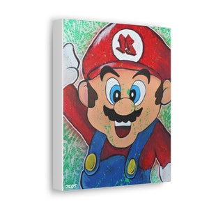 Mario Spray Paint Artwork Fan Art Canvas Gallery Wrap 8x10 16x20 - Etsy