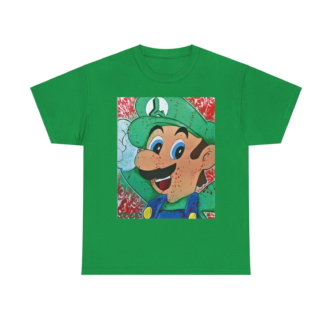Green Luigi Super Mario Smash Bros Spray Paint Artwork Unisex Heavy ...