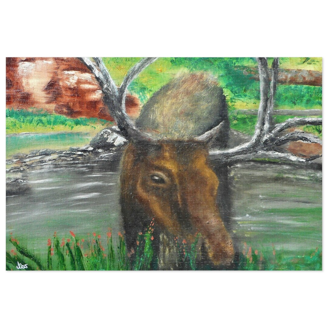 Moose Oil Painting Original Artwork Jigsaw Puzzle 1000-piece - Etsy