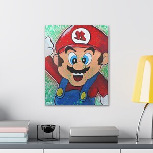 Mario Spray Paint Artwork Fan Art Canvas Gallery Wrap 8x10 16x20 - Etsy
