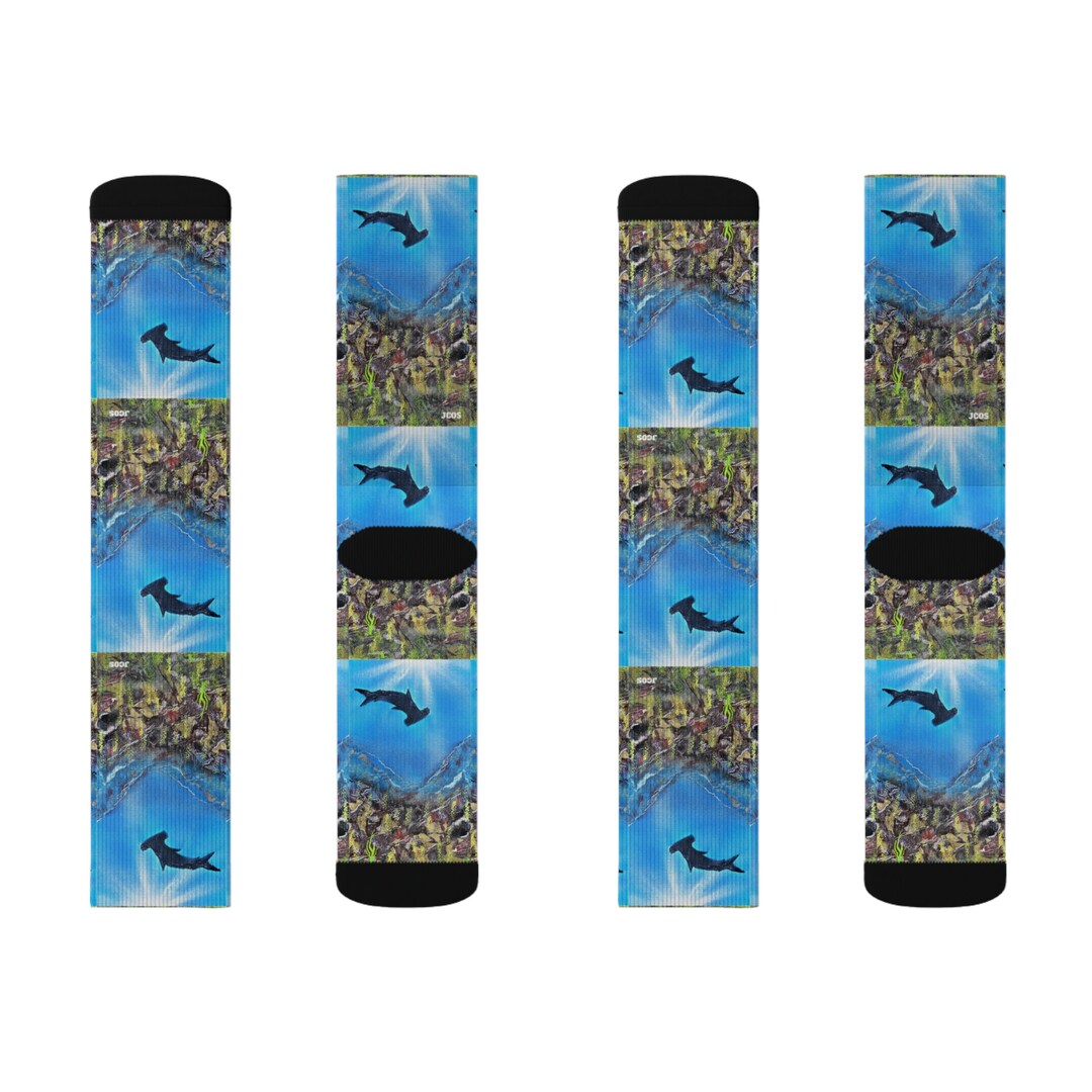 Hammerhead Shark Sublimation Socks, Spray Paint Artwork of A Hammerhead ...
