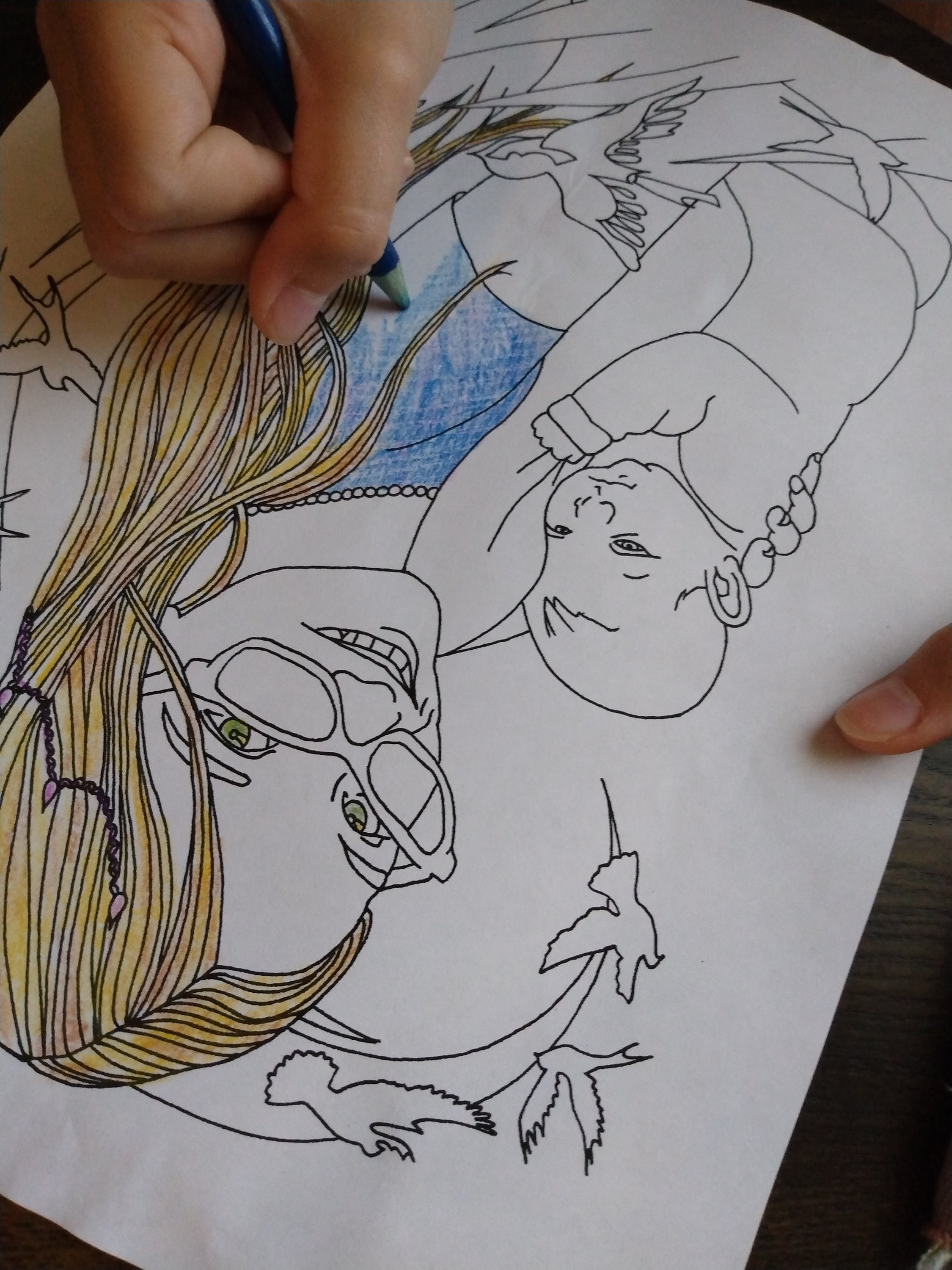 3 Princess Coloring Pages Hand-drawn Cute & Unique - Etsy