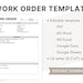 Work Order Template || Editable PDF/ Word/ Googledocs/ Googlesheets Template, Customizable ...