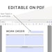 Work Order Template || Editable PDF/ Word/ Googledocs/ Googlesheets Template, Customizable ...
