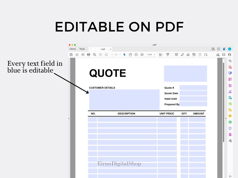 Job Quote/proposal Template || Editable Pdf/word/googledocs/pages ...