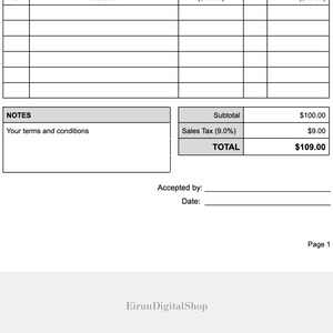 Job Quote/proposal Template || Editable Pdf/word/googledocs/pages ...