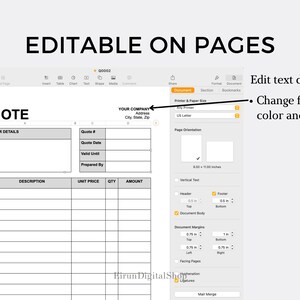 Job Quote/proposal Template || Editable Pdf/word/googledocs/pages ...