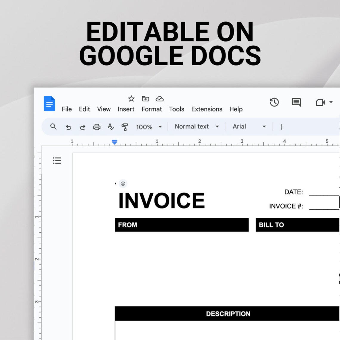 Editable Invoice Template | Printable Business Invoice | PDF, Word ...