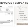 Invoice Template Editable PDF/ Word/ Google Docs/ Google Sheets Template, Customizable ...