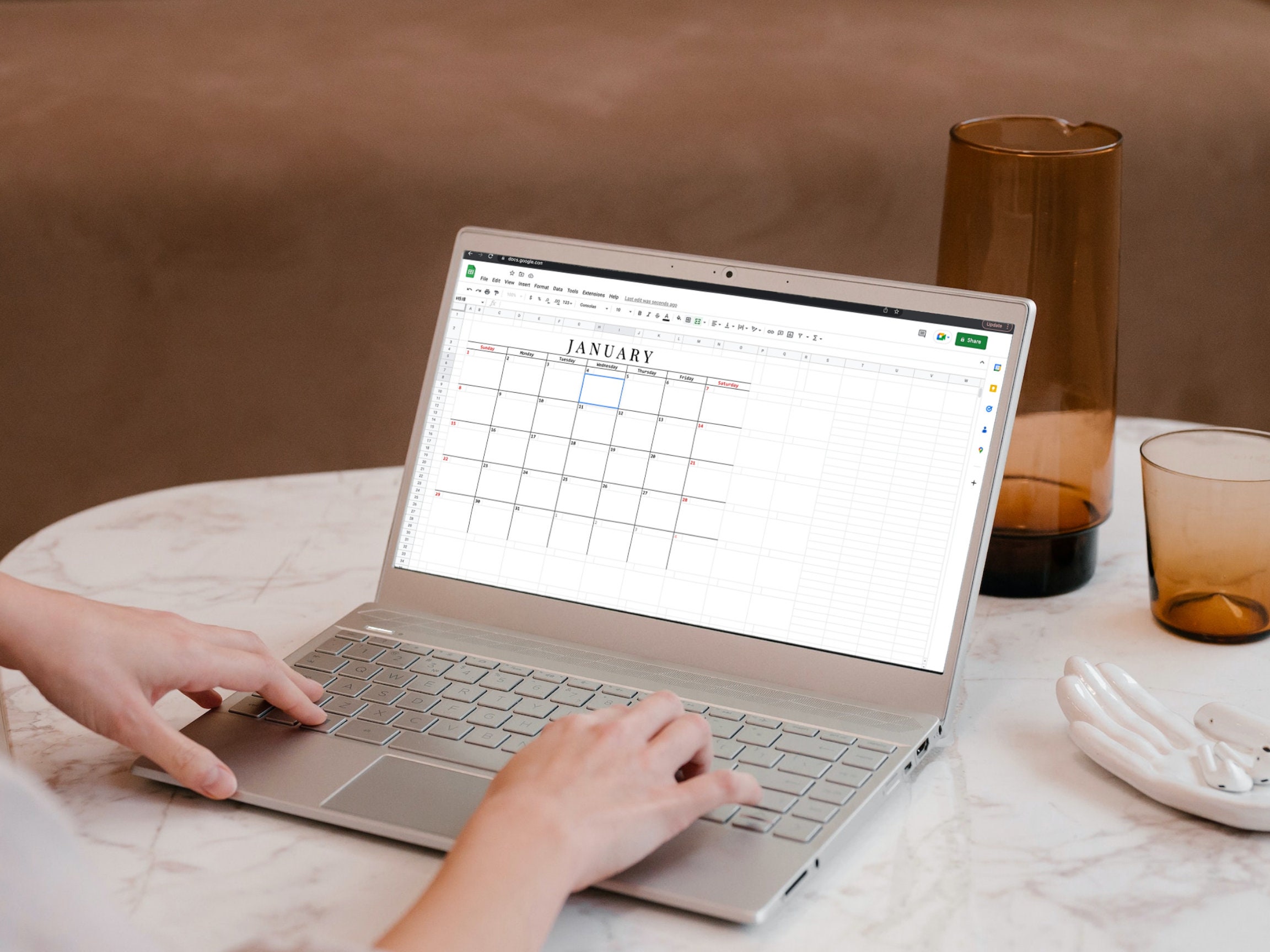 Customizable Calendar Template || Editable Excel/google Sheets/numbers ...