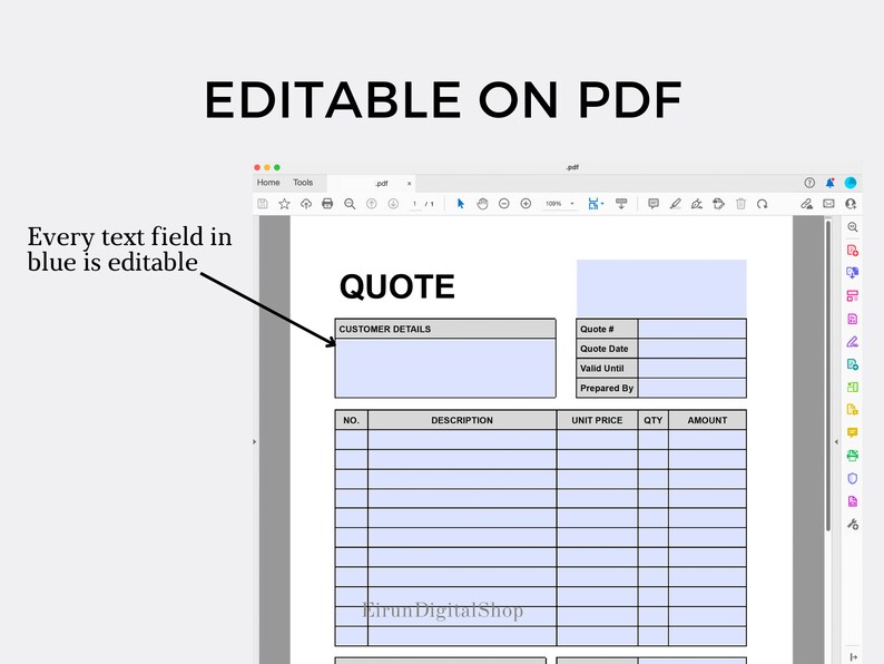 Job Quote/proposal Template || Editable Pdf/word/googledocs/pages ...