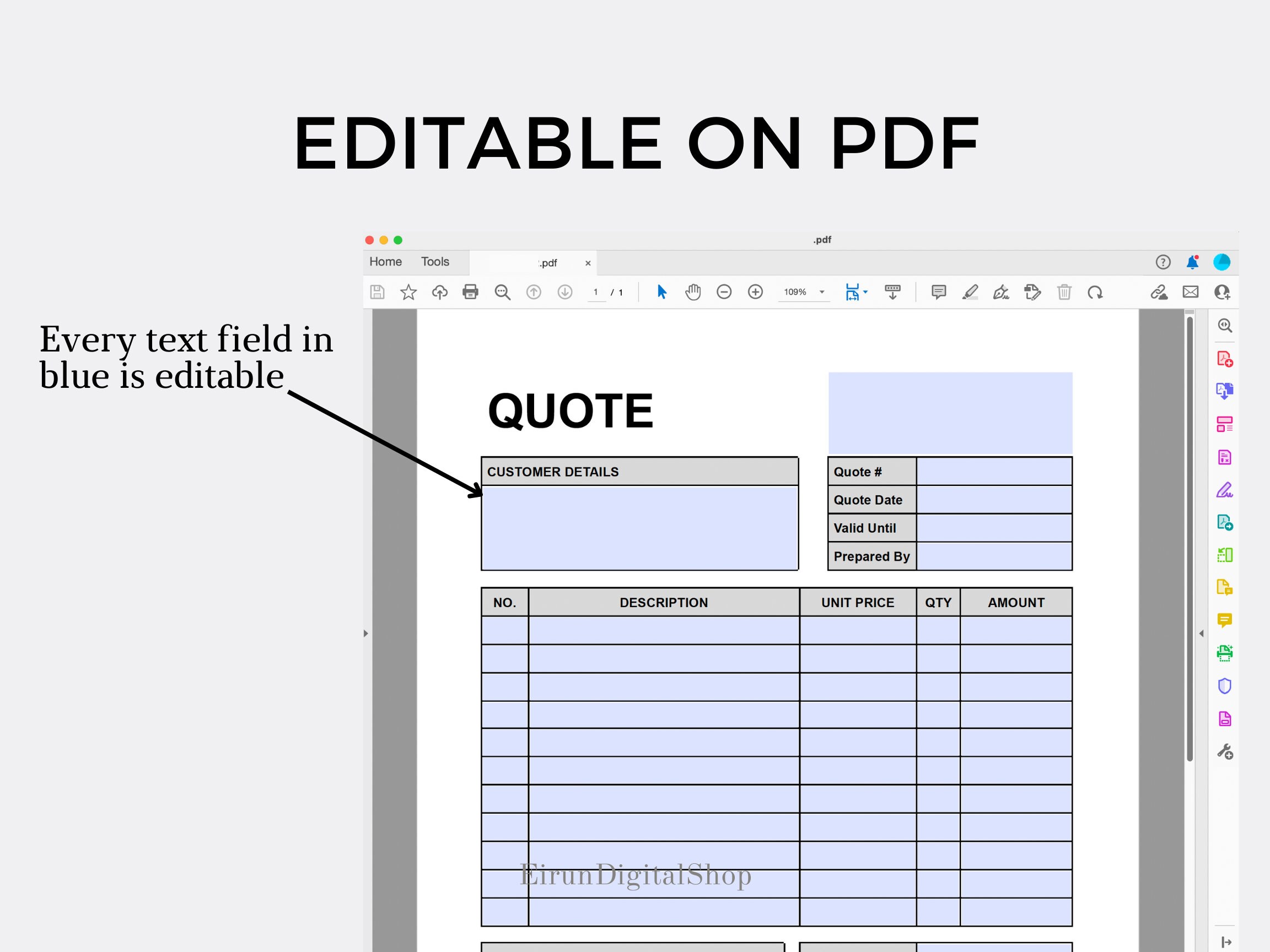 Job Quote/proposal Template || Editable Pdf/word/googledocs/pages ...