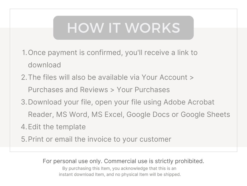 Business Order Form Template | Editable PDF, Word, Excel (digital ...