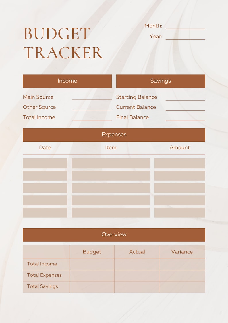 Printable Budget Planner, Budget Overview, Budget Template, Paycheck ...
