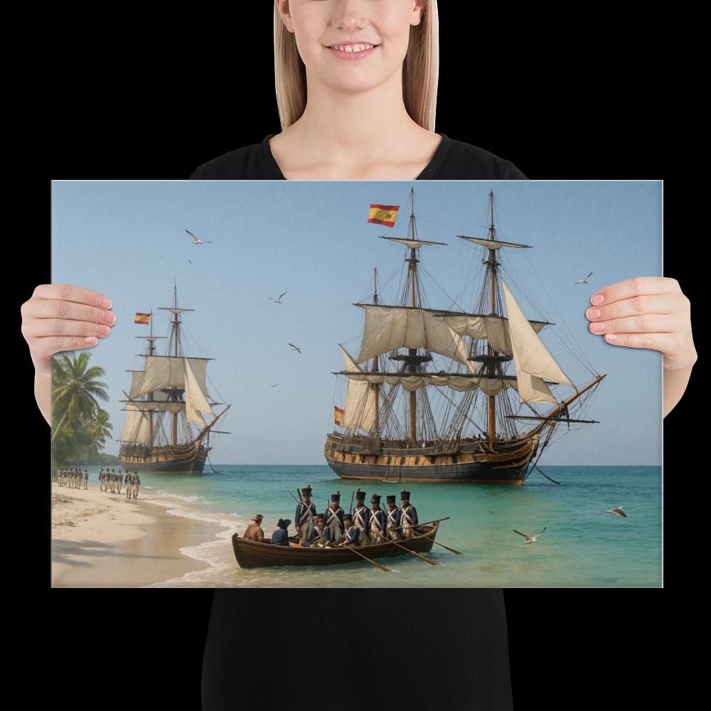 Naval Wall Art • 18th Century Spanish Frigates • Caribbean Military ...