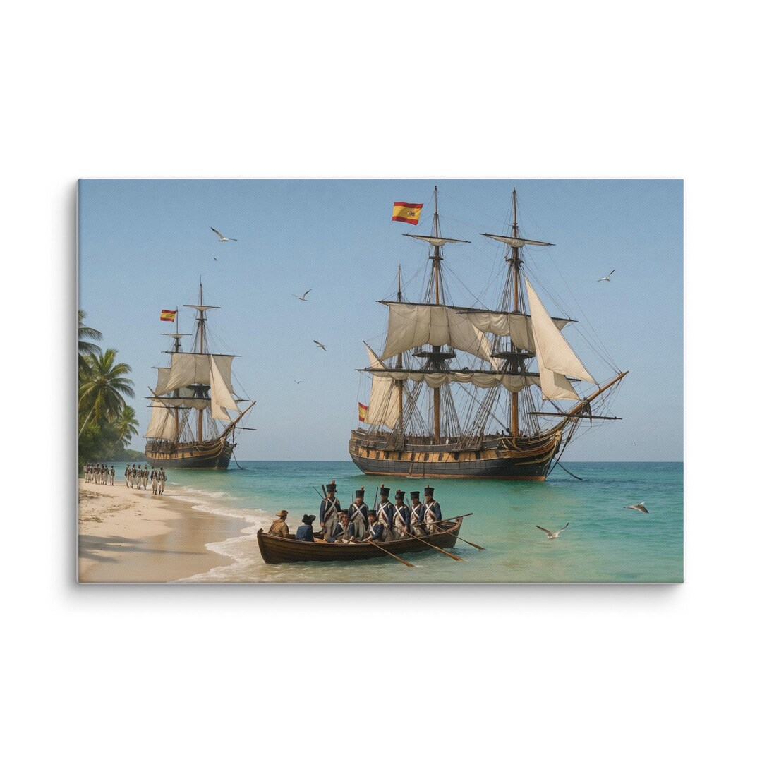 Naval Wall Art • 18th Century Spanish Frigates • Caribbean Military ...