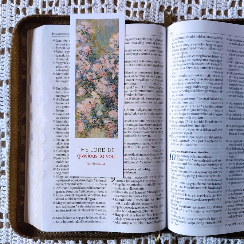 Printable Bookmarks, Psalms, Blessings, Flower Painting, Set of 6, Book ...