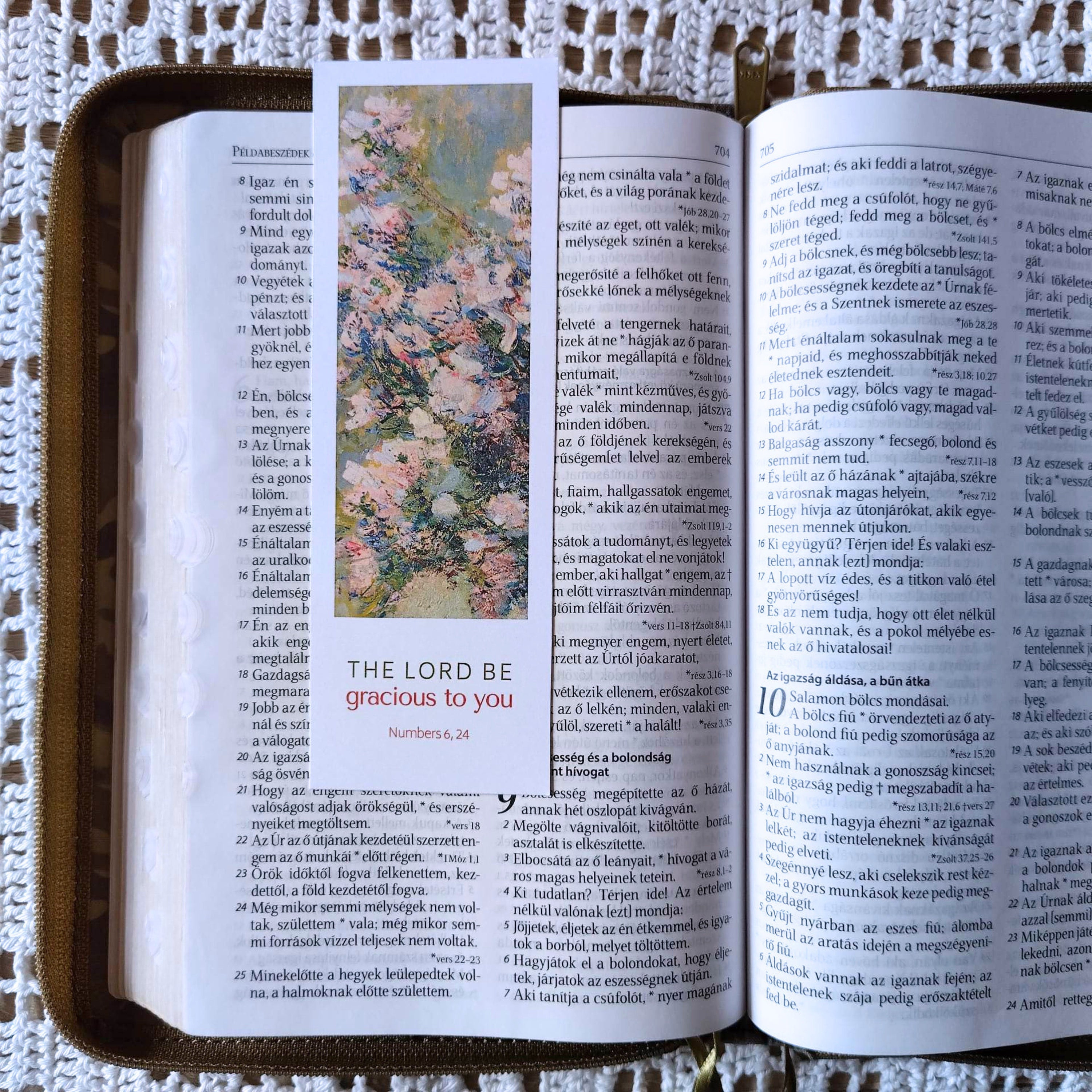 Printable Bookmarks, Psalms, Blessings, Flower Painting, Set of 6, Book ...