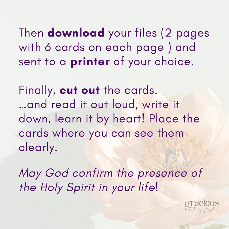 Printable Biblical Affirmations Holy Spirit Flower Painting - Etsy