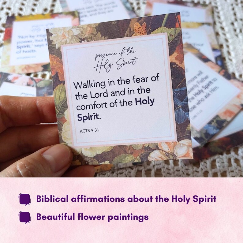 Printable Biblical Affirmations Holy Spirit Flower Painting - Etsy