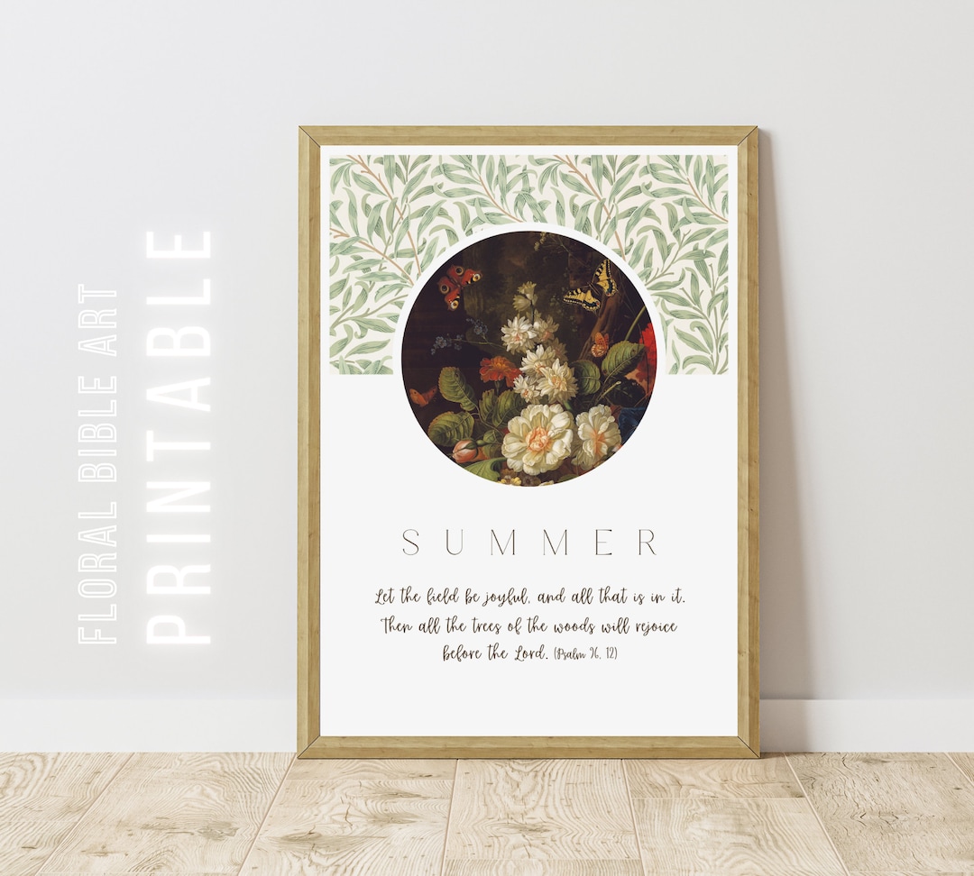 Rejoice Before the Lord, Summer Printable, Vintage Bible Verse Print ...