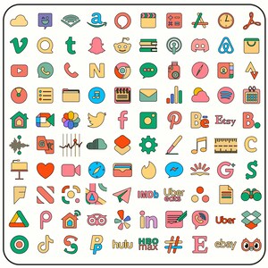 Ios 16 App Icon Pack With 100 Aesthetic Icons | iPad and iPhone Icon ...