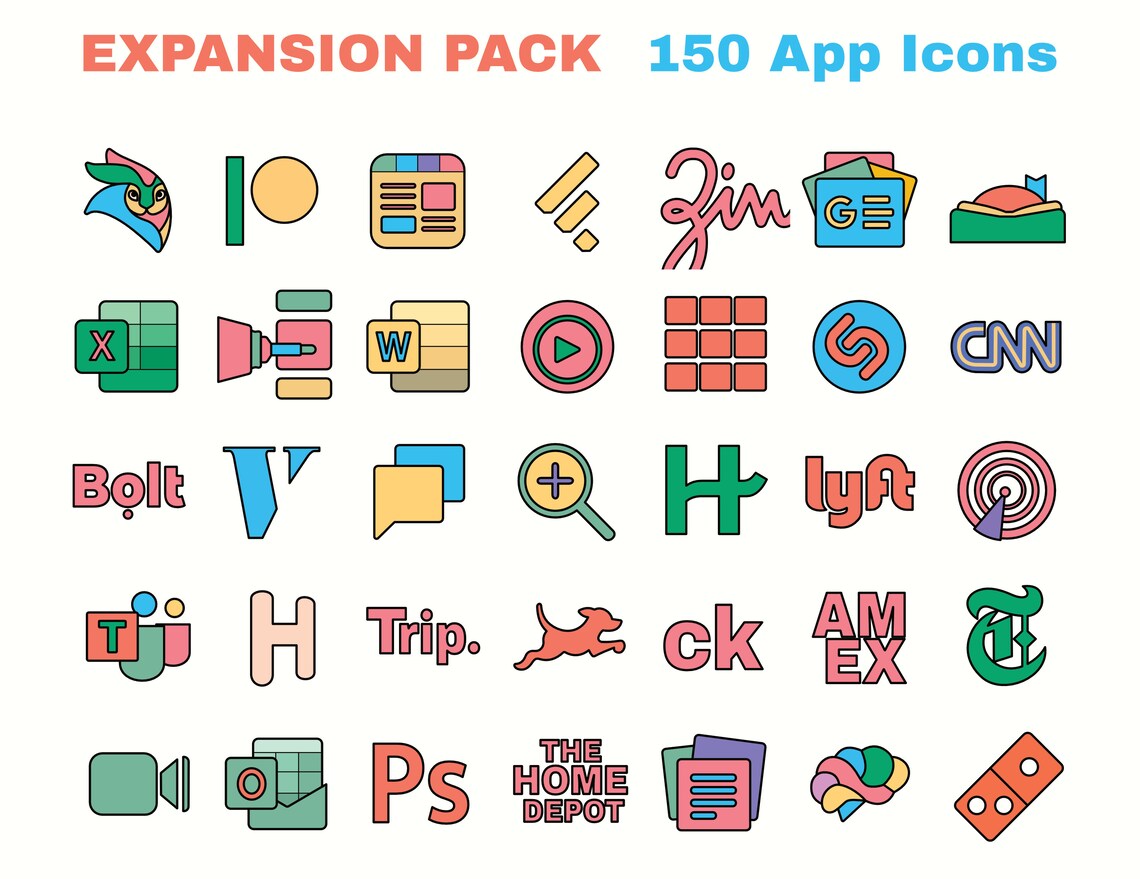 Expansion Pack: Ios 16 App Icon Pack With 150 Aesthetic Icons iPad and ...